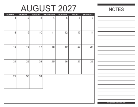 2027 Calendar 2 – Free Printable Calendars