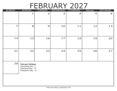 2027 Calendar 3 – Free Printable Calendars