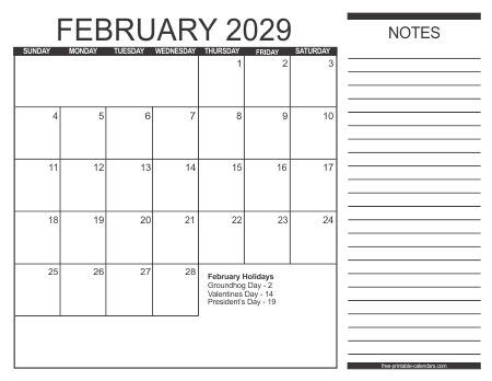 2029 Calendar 2 – Free Printable Calendars