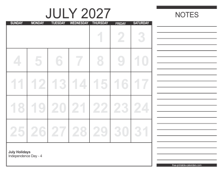 2027 Calendar 1 – Free Printable Calendars