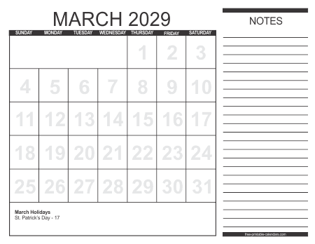 2029 Calendar 1 – Free Printable Calendars