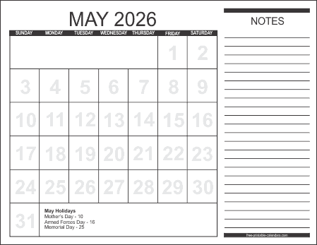 2026 Calendar 1 – Free Printable Calendars