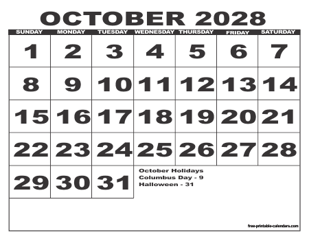 2028 Calendar 6 – Free Printable Calendars